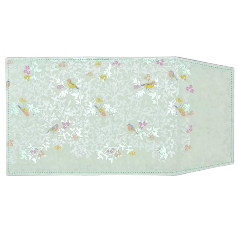 Reusable Book Cover Green Foil Stamped A Bell, a Bird, and Me Design