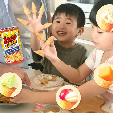 House Tongari Corn Japanese Cone Shaped Chips Lightly Salted (Pack of 6)