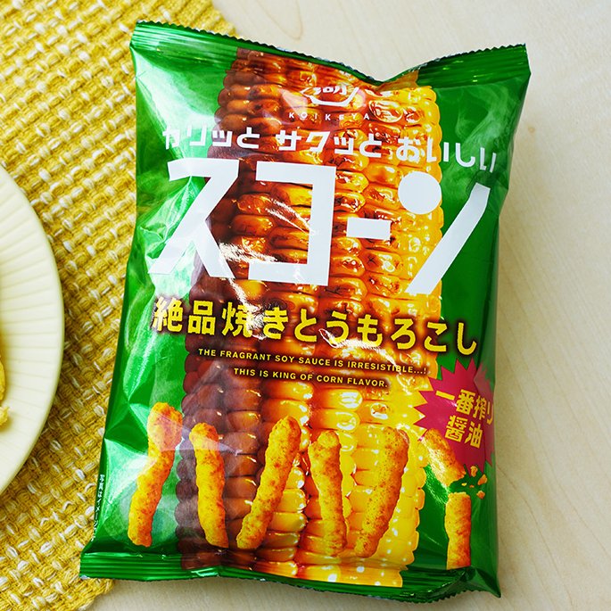 Koikeya Scorn Soy Sauce Grilled Corn Flavor Crispy Corn Puffs 73g (Pac
