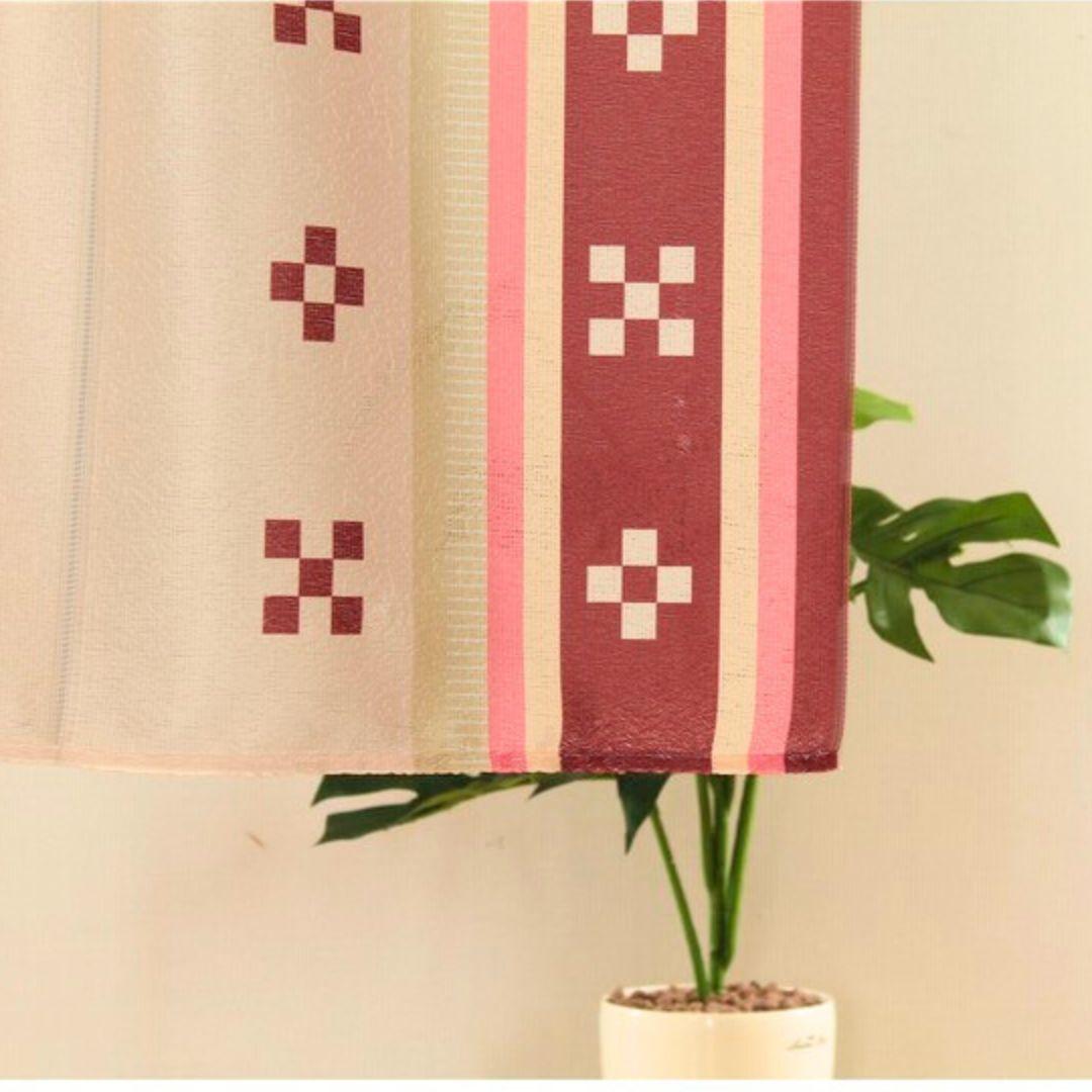 Noren Traditional Five & Four Square Red Kasuri Pattern Doorway Curtai