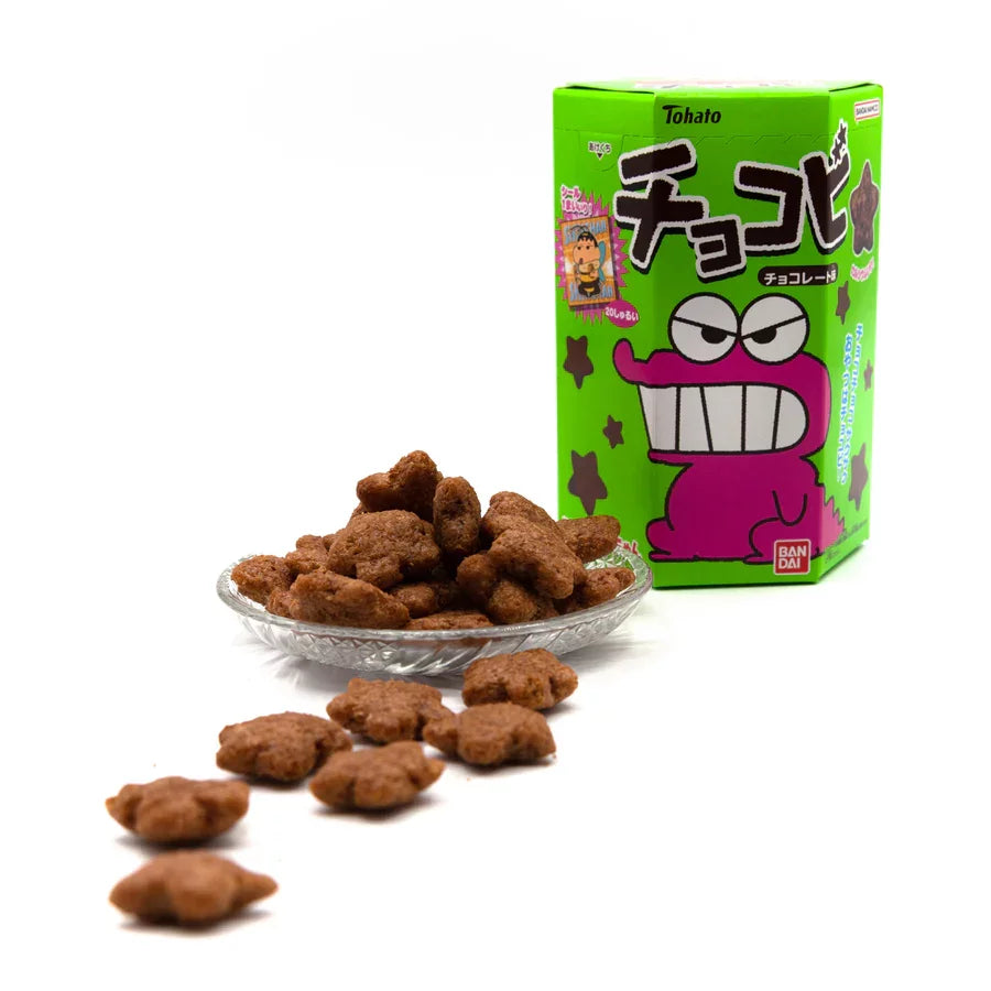 Tohato Chocobi Star Shaped Chocolate Corn Puff Snack + Shin-Chan Stick