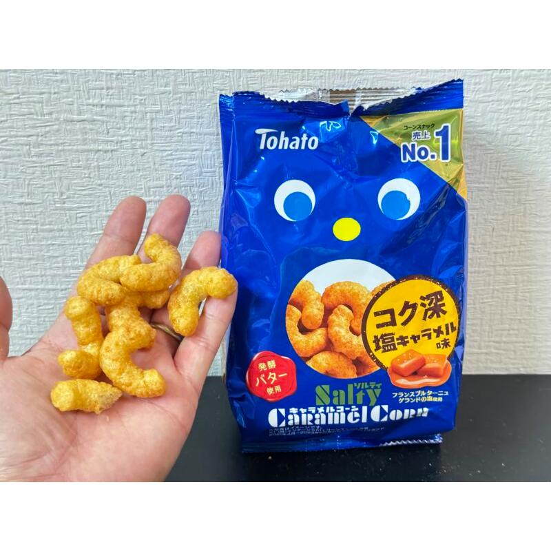 Tohato Salty Caramel Corn Salted Butter Caramel Corn Puffs 67g (Box of